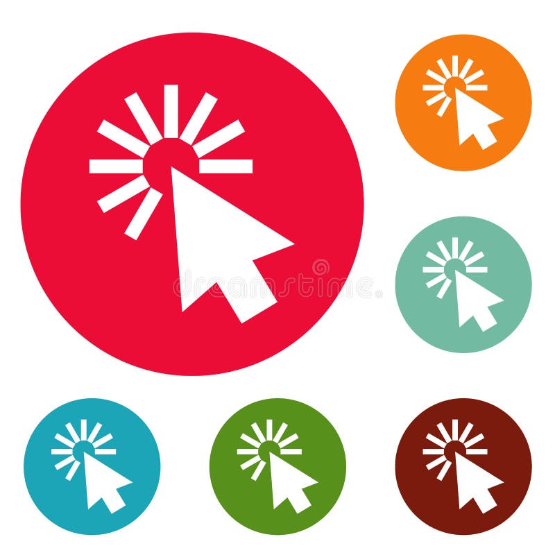 Cursor Interface Icons Circle Set Stock Illustration - Illustration of ...