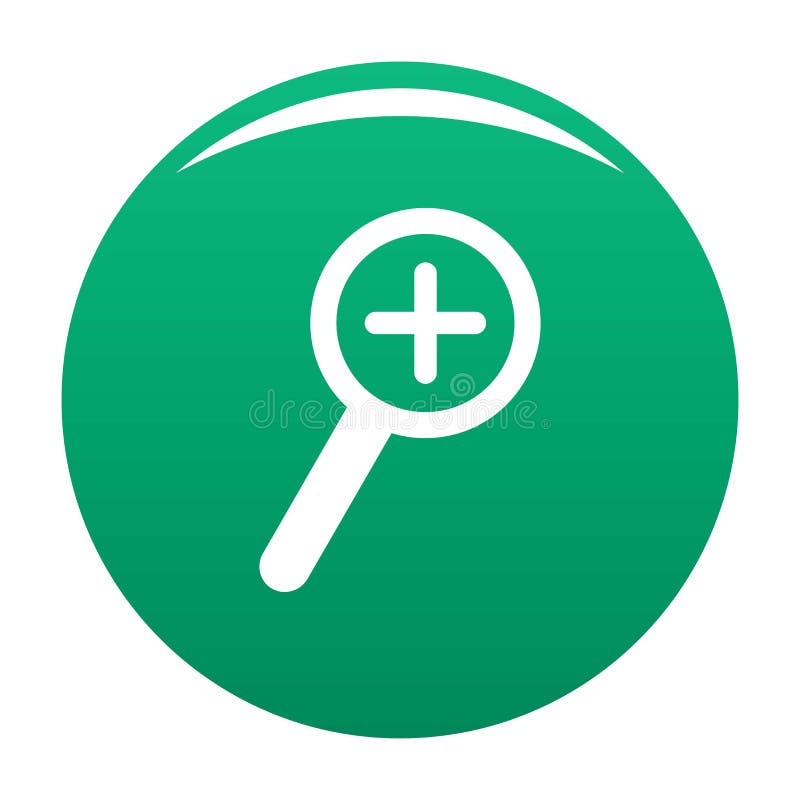 Cursor Magnifier Plus Icon Vector Green Stock Vector - Illustration of ...