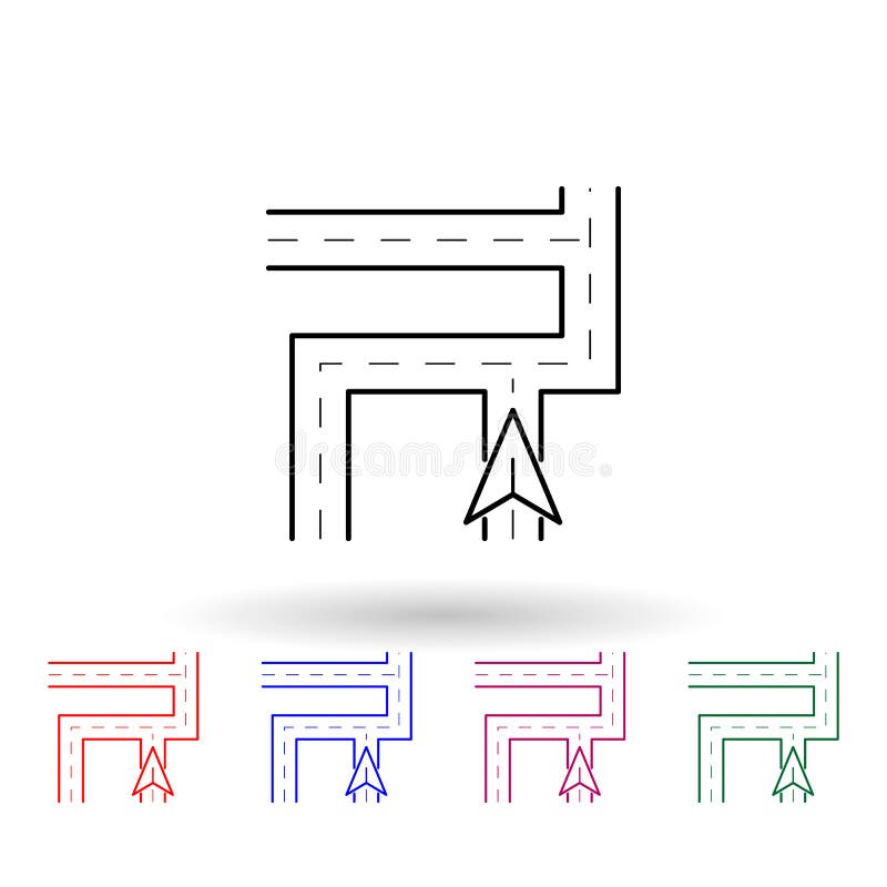 Cursor on the Map Multi Color Icon. Simple Thin Line, Outline Vector of ...