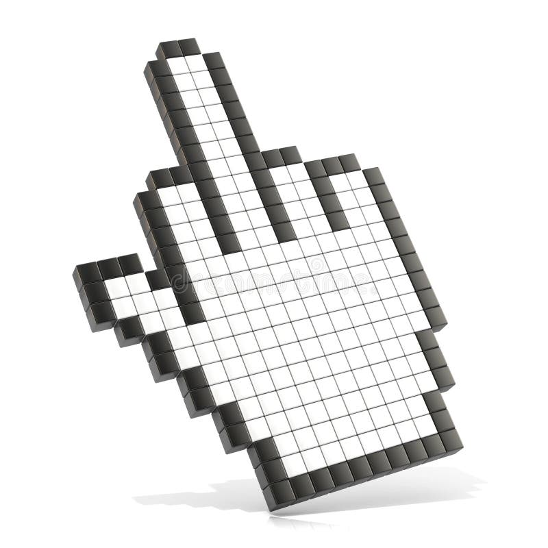 Cursor-Mittelfinger 3d übertragen Stock Abbildung - Illustration von ...
