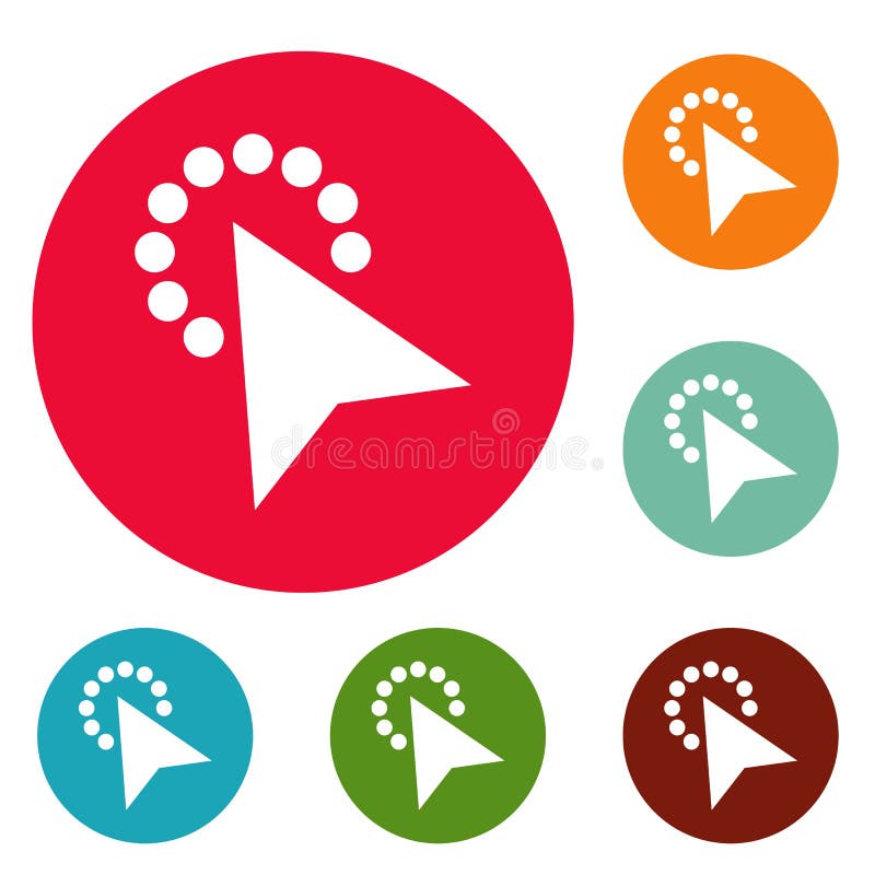 Cursor Modern Click Icons Circle Set Stock Illustration - Illustration ...