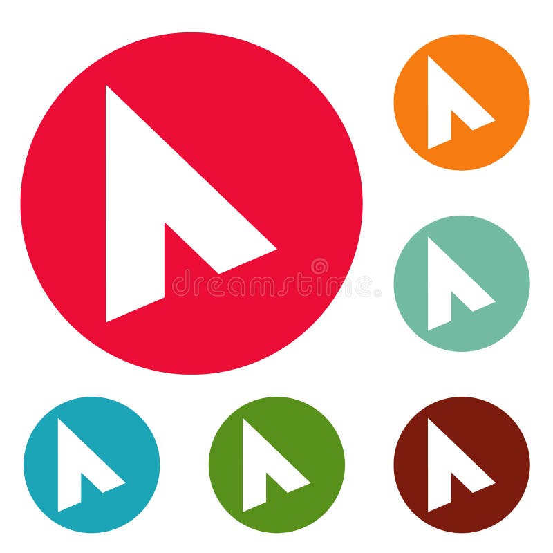 Cursor Modern Element Icons Circle Set Vector Stock Vector ...