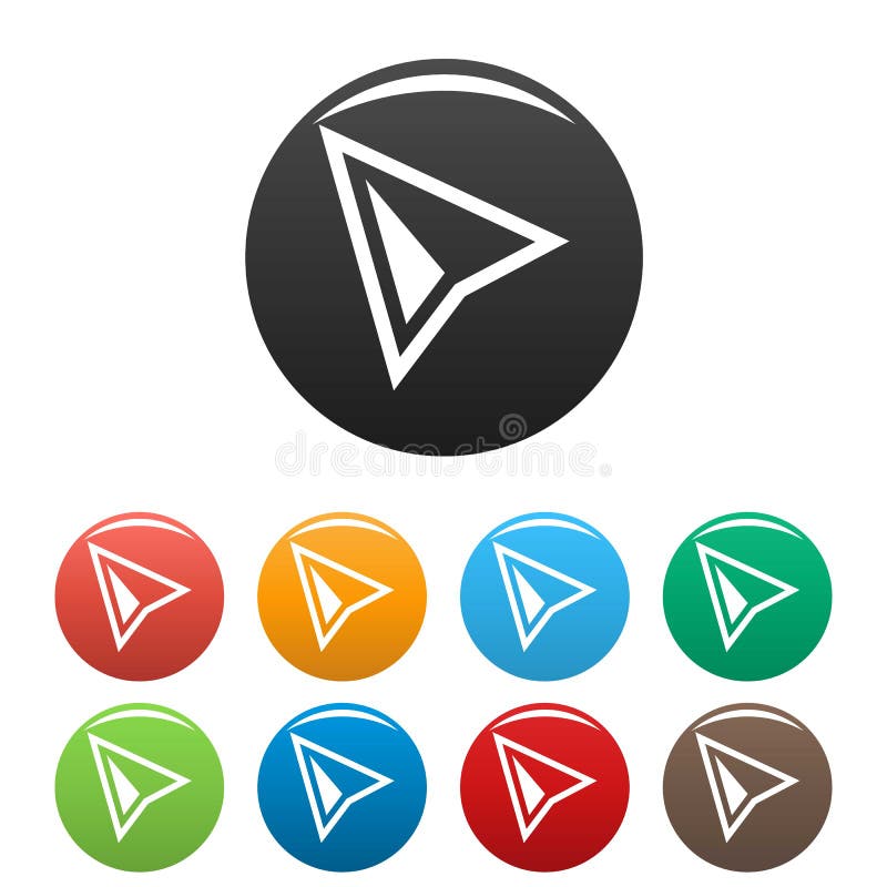 Cursor Modern Icons Set Color Stock Illustration - Illustration of ...