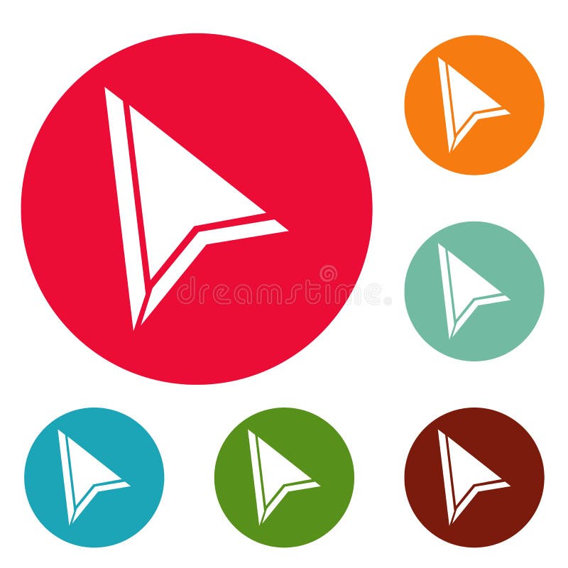 Cursor Mouse Element Icons Circle Set Vector Stock Vector - Illustration of clicking, choice ...