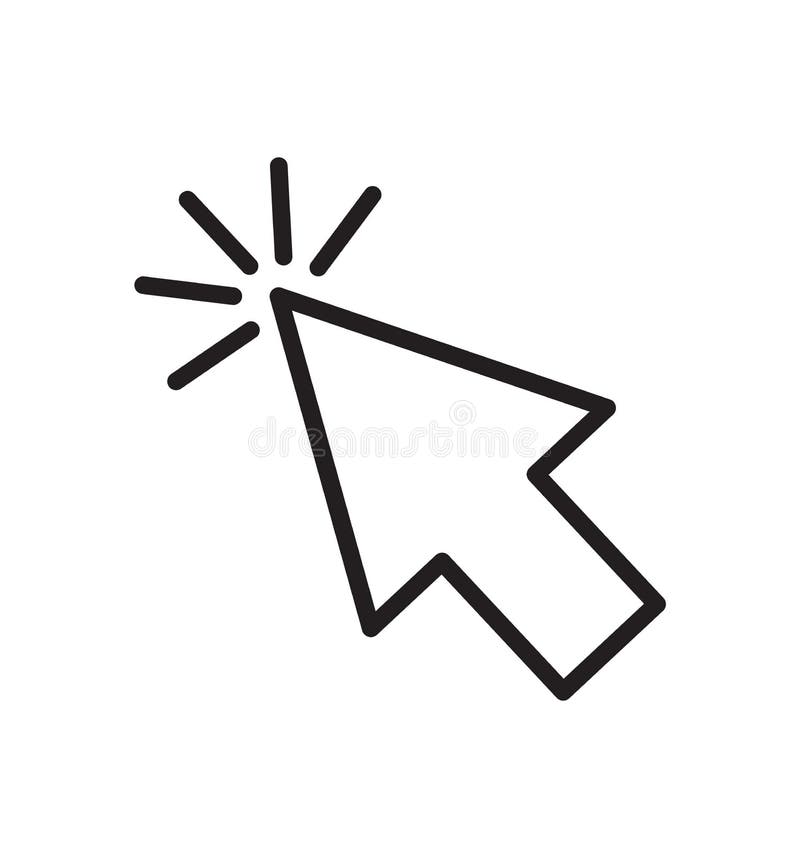Cursor Mouse Line Click Icon Vector Isolated on White Stock Vector ...