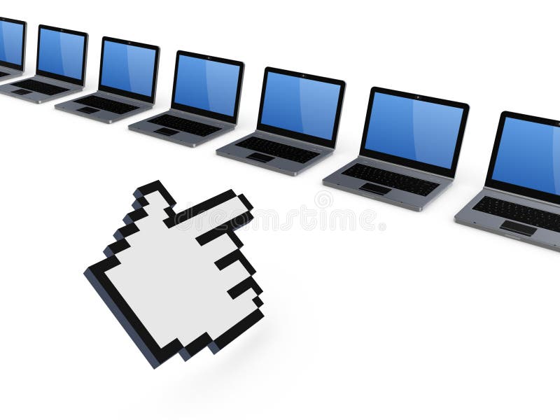Cursor and notebooks. stock illustration. Illustration of fist - 32994302
