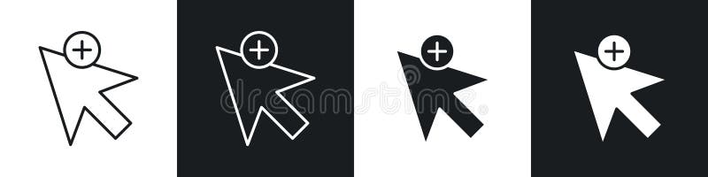 Cursor plus icon stock illustration. Illustration of arrow - 341334486