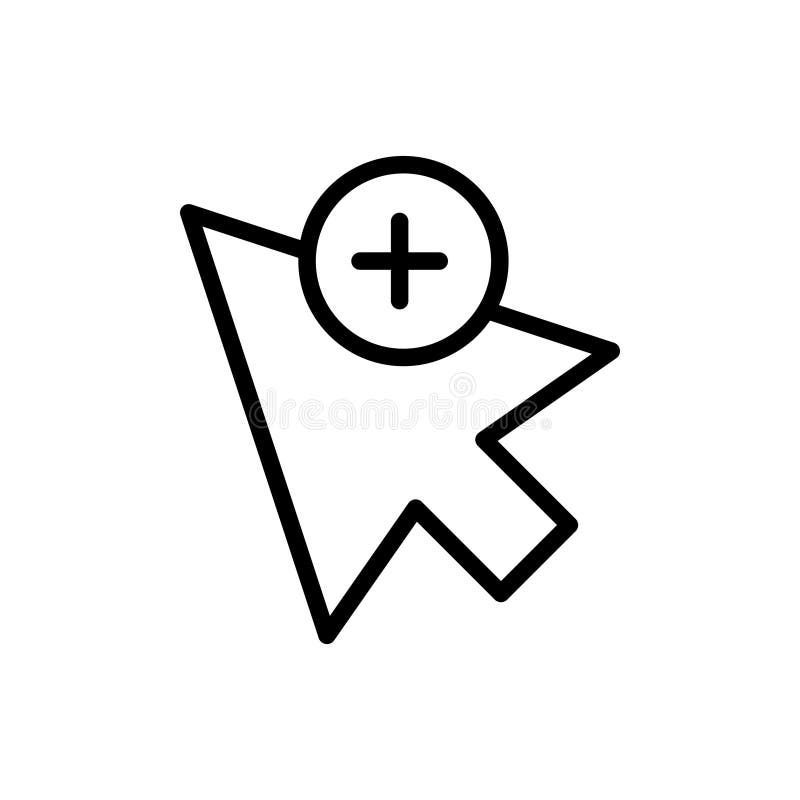 Cursor plus icon stock vector. Illustration of graphic - 331977826