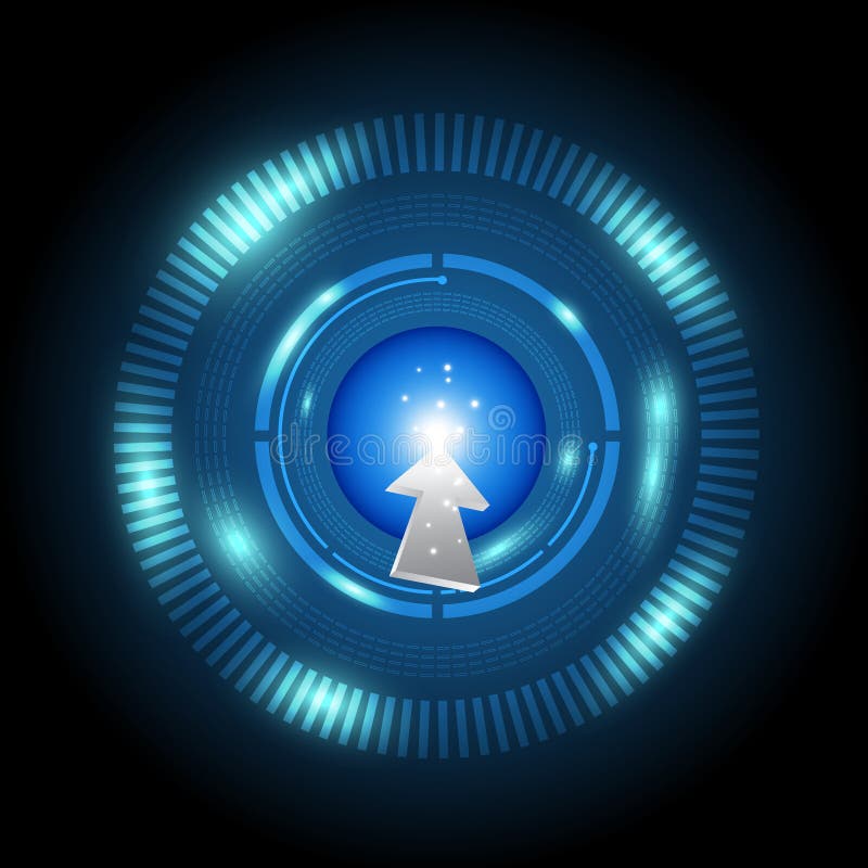 Cursor Pointing Digital Button Stock Vector - Illustration of ...