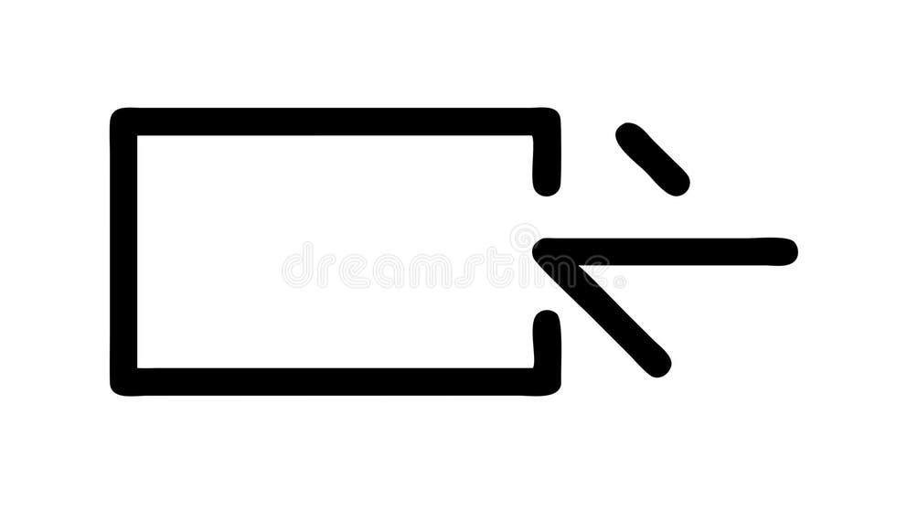 Cursor Pointing To Box Edge Icon, Expand, Link, Flat Style, Vector ...