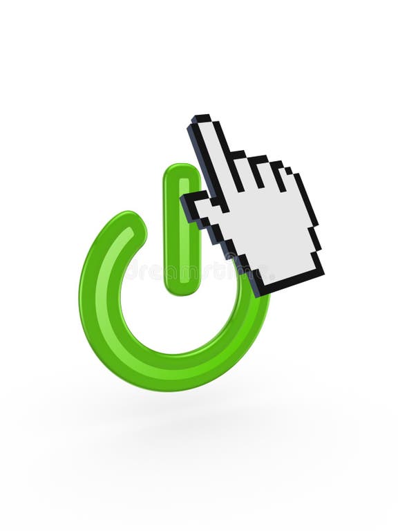 Cursor and power icon. stock image. Image of point, pushing - 34278167