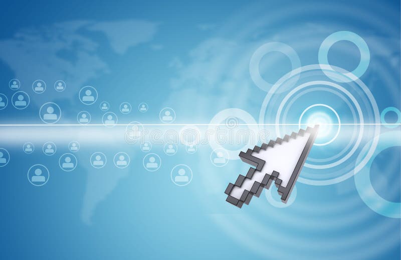 Cursor Clicking Virtual People Symbols Stock Photos - Free & Royalty ...