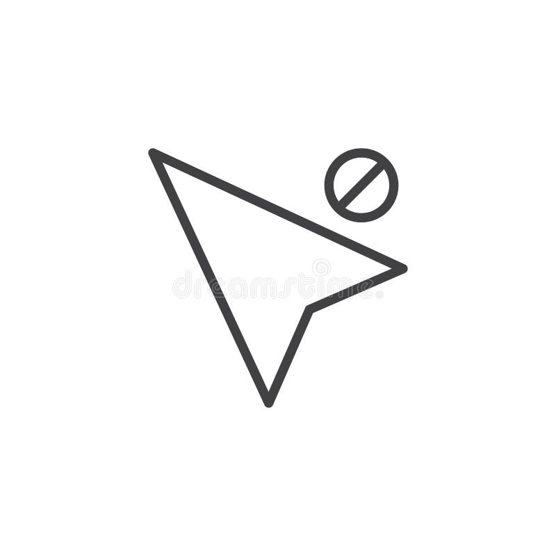 Cursor Prohibited Outline Icon Stock Vector - Illustration of error ...