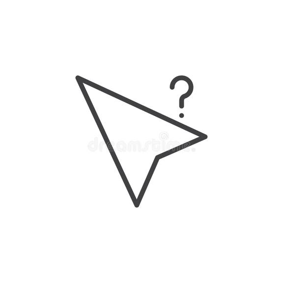 Cursor Question Mark Outline Icon Stock Vector - Illustration of line ...