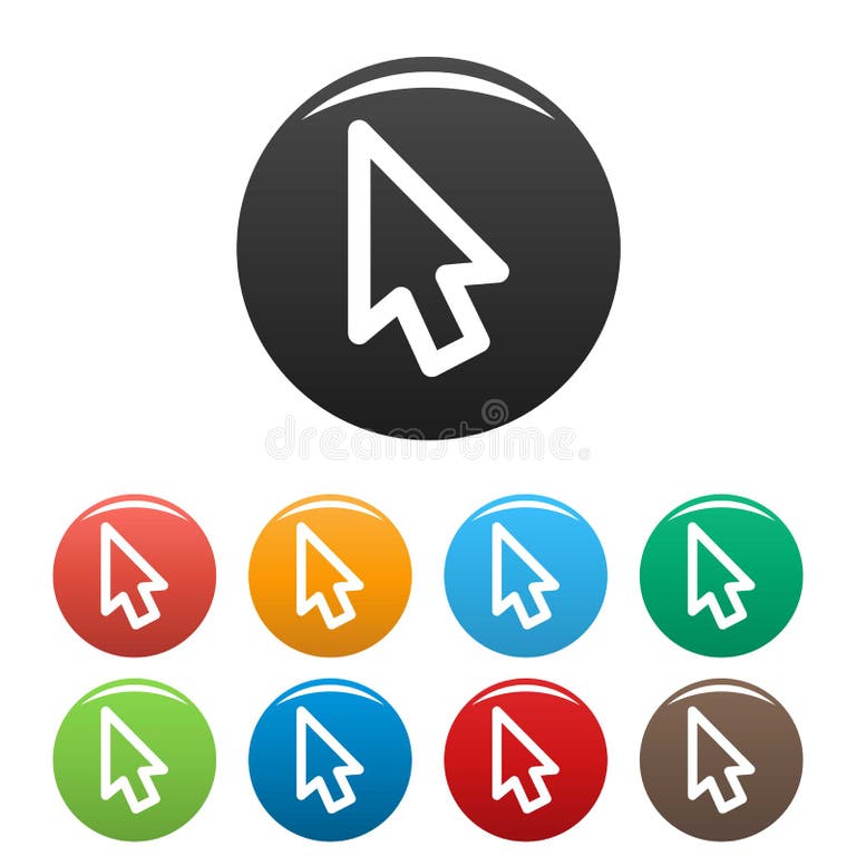 Cursor Retro Element Icons Set Color Vector Stock Vector - Illustration of isolated, cursor ...