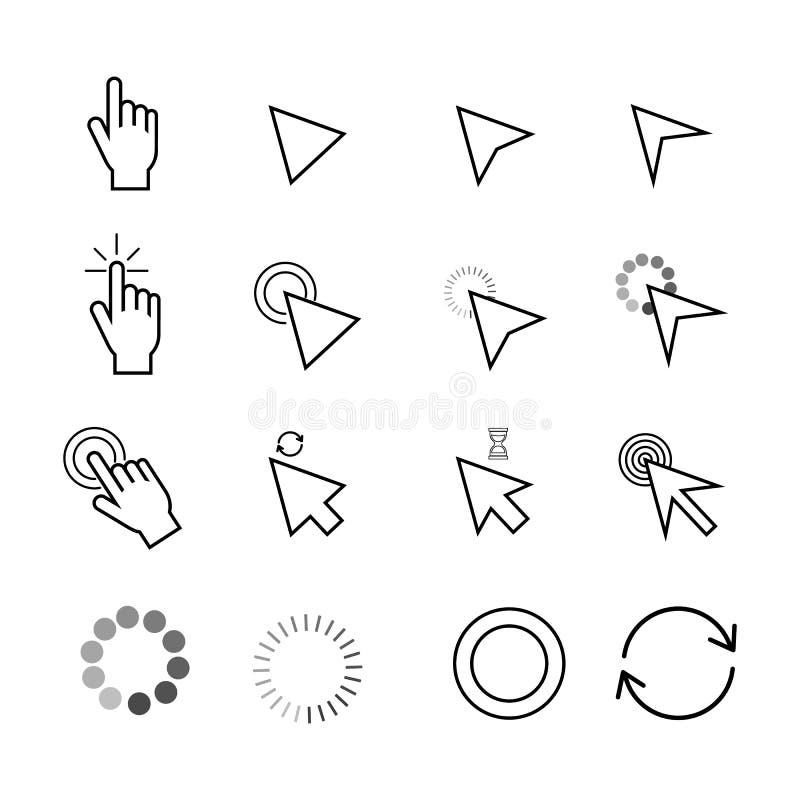 Collection Of Mouse Arrow, Computer Pointer. Stock Vector ...