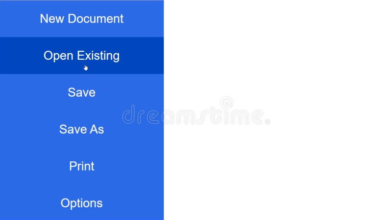 Cursor Slides Over And Clicks Open Existing Document Mouse Pointer On Device Computer Monitor