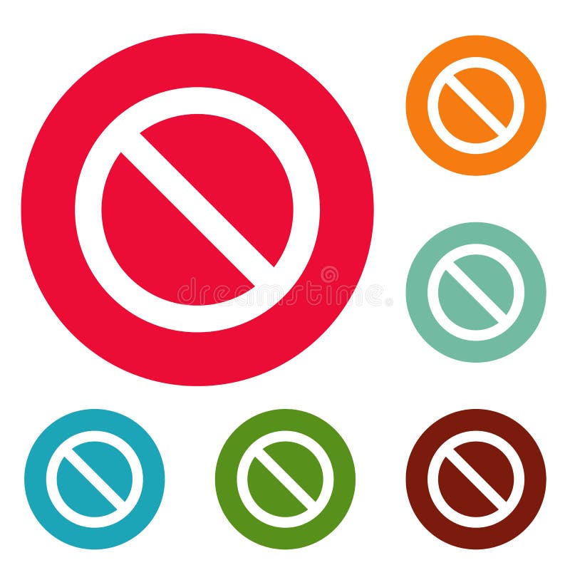 Cursor Stop Element Icons Circle Set Stock Illustration - Illustration ...