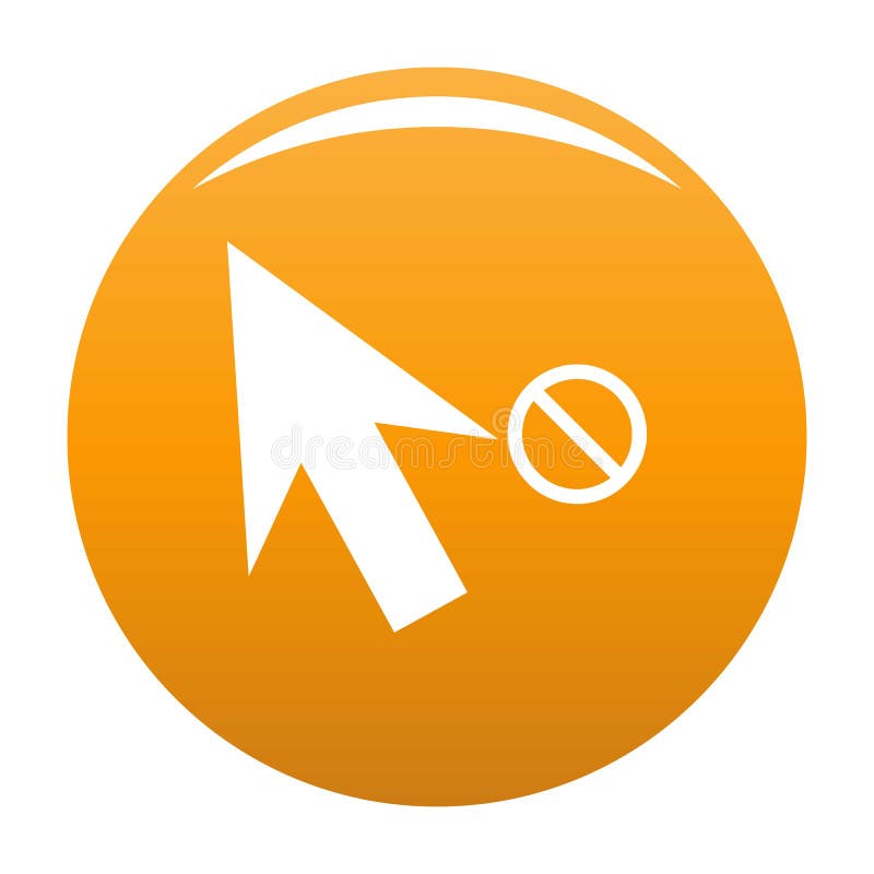 Cursor Stop Icon Vector Orange Stock Vector - Illustration of hand ...