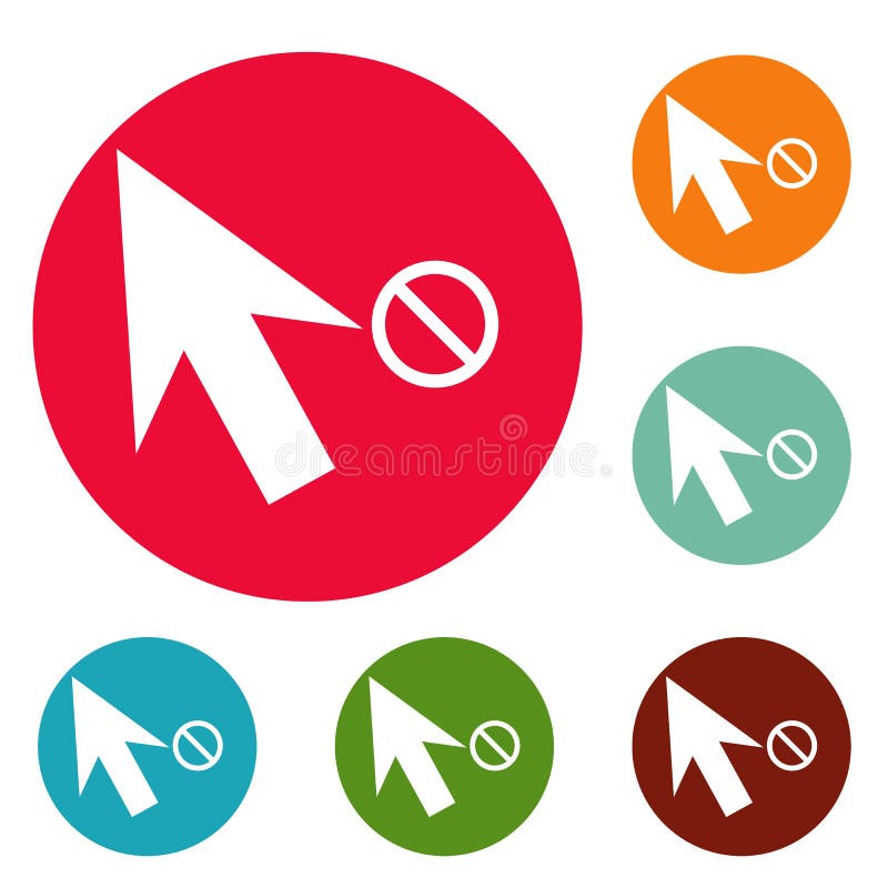 Cursor Stop Icons Circle Set Vector Stock Vector - Illustration of ...