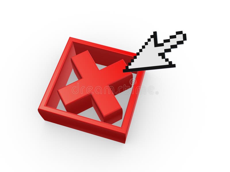 Cursor and Symbol of Cross Mark. Stock Illustration - Illustration of ...