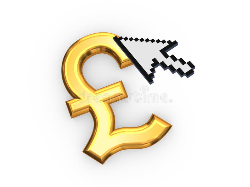 Cursor and Symbol of Pound Sterling. Stock Illustration - Illustration ...