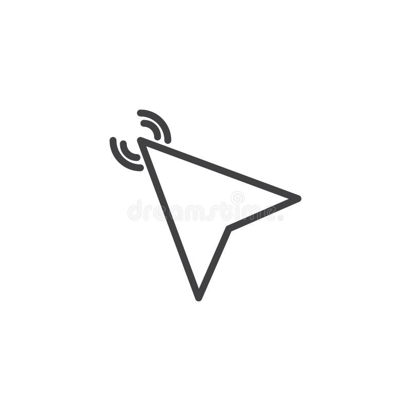 Cursor Tap Clicking Outline Icon Stock Vector - Illustration of ...
