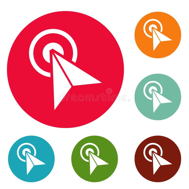 Cursor Technology Element Icons Circle Set Vector Stock Vector - Illustration of arrow, internet ...