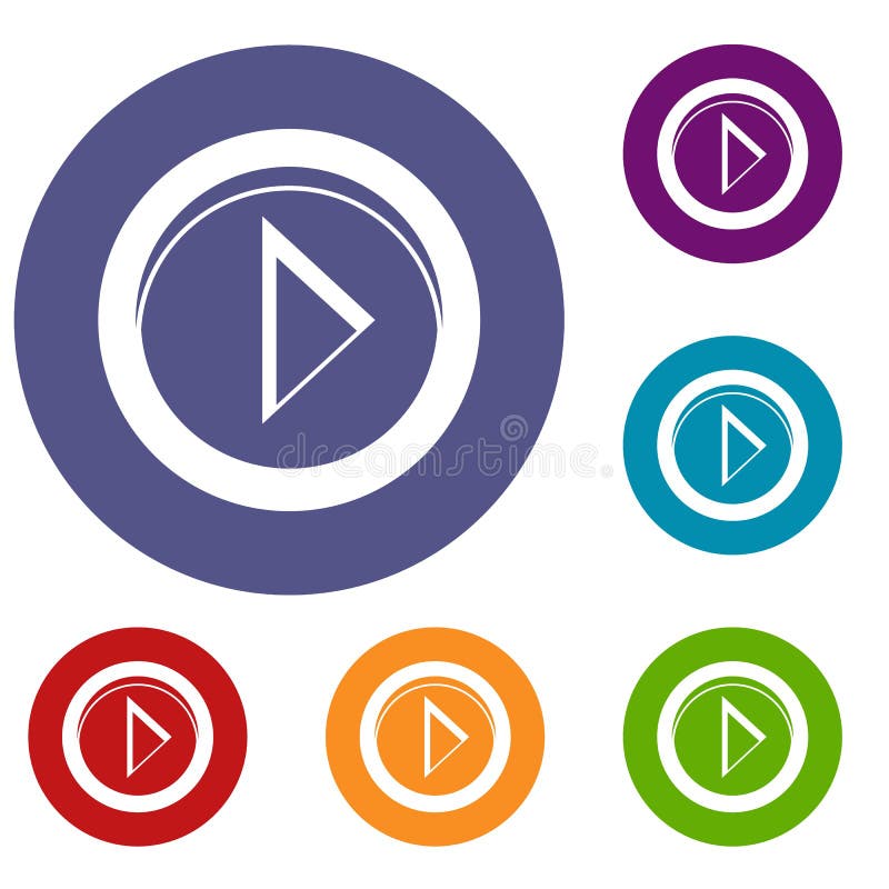 Cursor To Right in Circle Icons Set Stock Vector - Illustration of ...