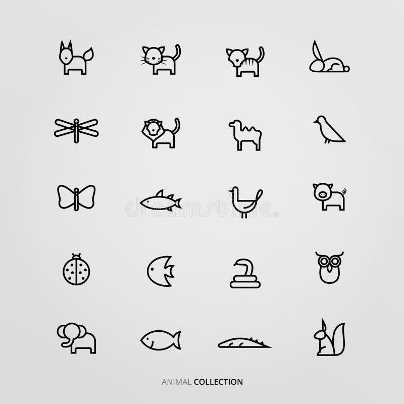 Cursor Variety of Animals Illustration Set Stock Vector - Illustration ...
