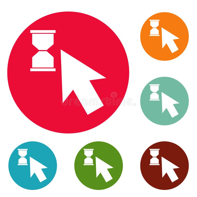 Cursor Wait Icons Circle Set Vector Stock Vector - Illustration of ...