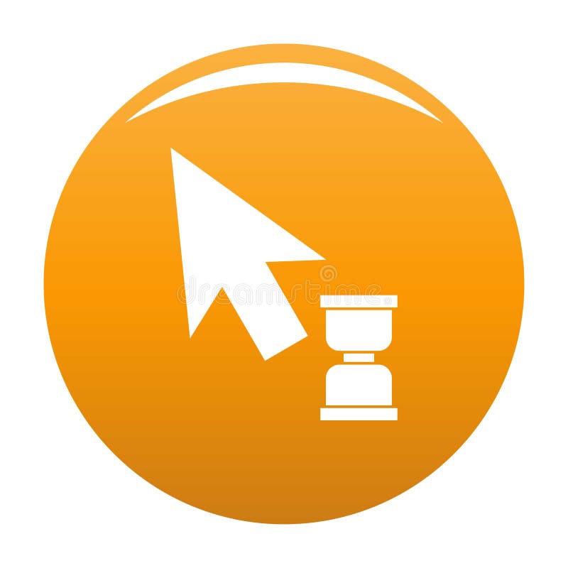Cursor Wait Web Icon Orange Stock Illustration - Illustration of finger ...
