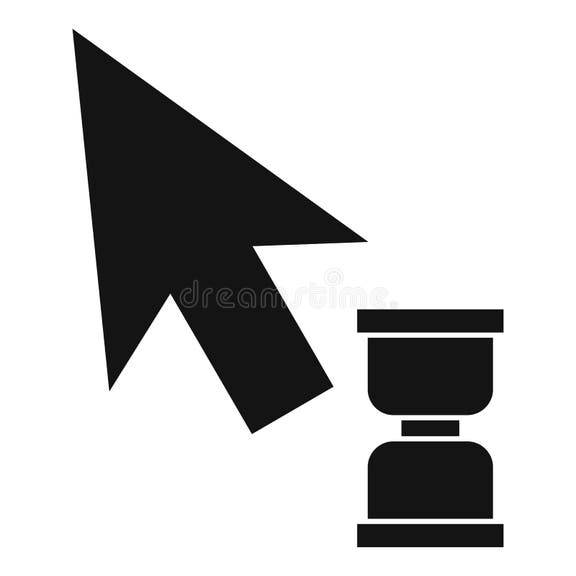 Cursor Wait Web Icon, Simple Black Style Stock Vector - Illustration of ...
