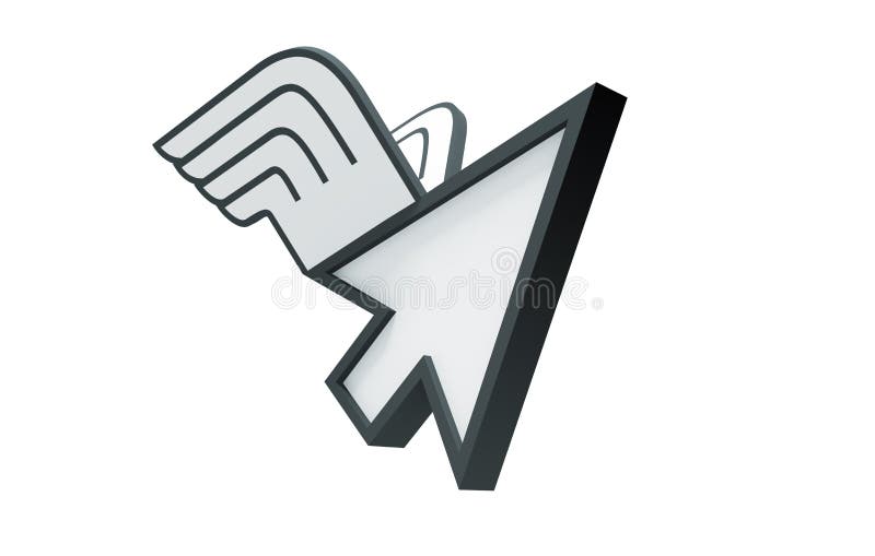Cursor winged stock illustration. Illustration of finger - 35935490