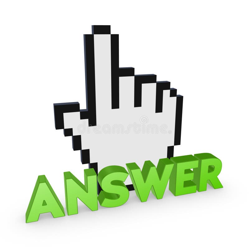 Cursor and word answer. stock illustration. Illustration of arrow ...