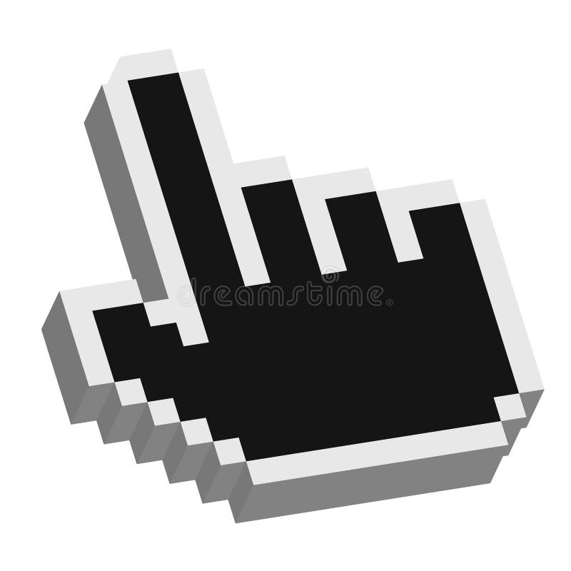 Cursore Mouse 3d Pixel. Cursore a Mano Del Mouse. Cursore Del Mouse Del ...