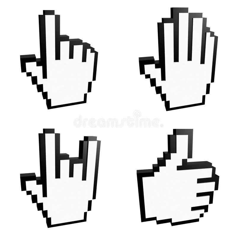 Hand cursor set stock vector. Illustration of mouse, design - 10850325