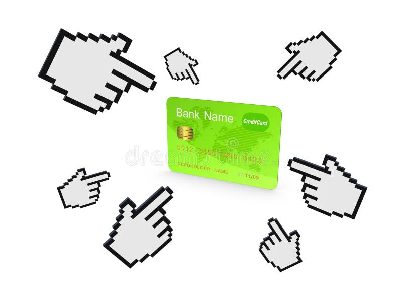 Cursors Around Credit Card. Stock Illustration - Illustration of debt ...