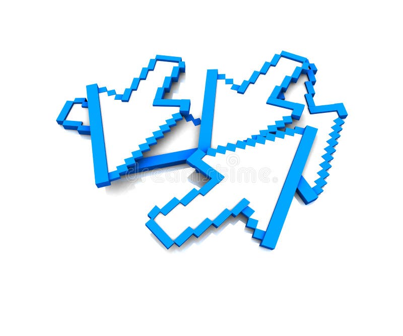 Cursors in blue colour stock illustration. Illustration of black - 13858238
