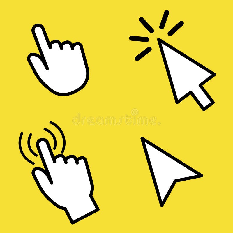 Cursors Set. Computer Screen. Www Icon. Click Button. Communication ...
