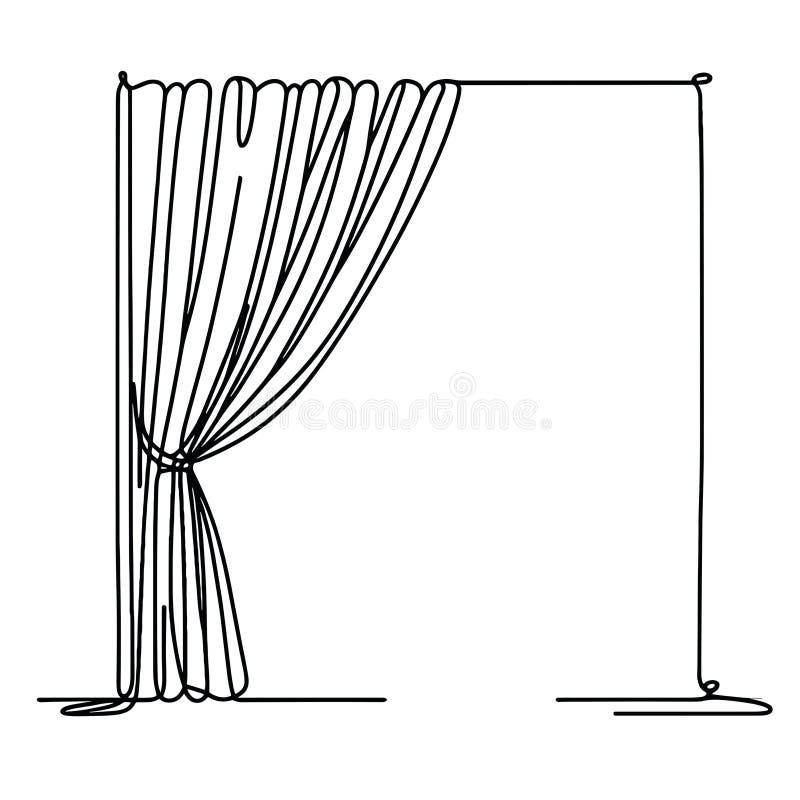 A Curtain is Drawn in a Room Stock Image - Illustration of opera ...