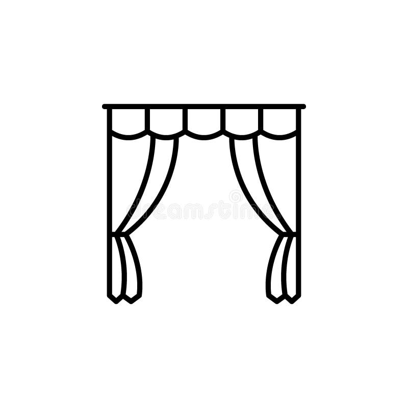 Curtain Icon Flat Vector Illustration Stock Vector - Illustration of ...