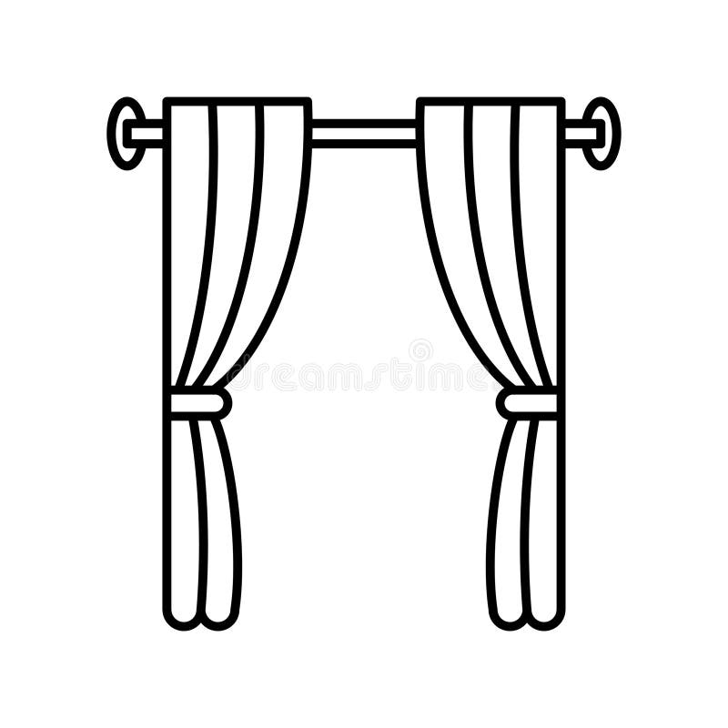 Curtain Icon Vector on Trendy Design Stock Vector - Illustration of ...