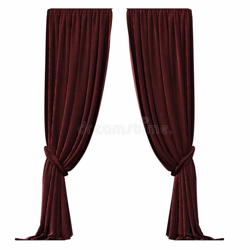 Curtain Isolated on White Background Stock Illustration - Illustration ...
