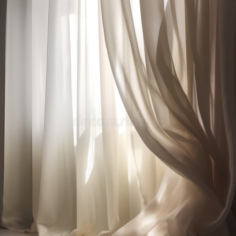Curtain with Light from the Window. 3d Render Illustration Stock ...