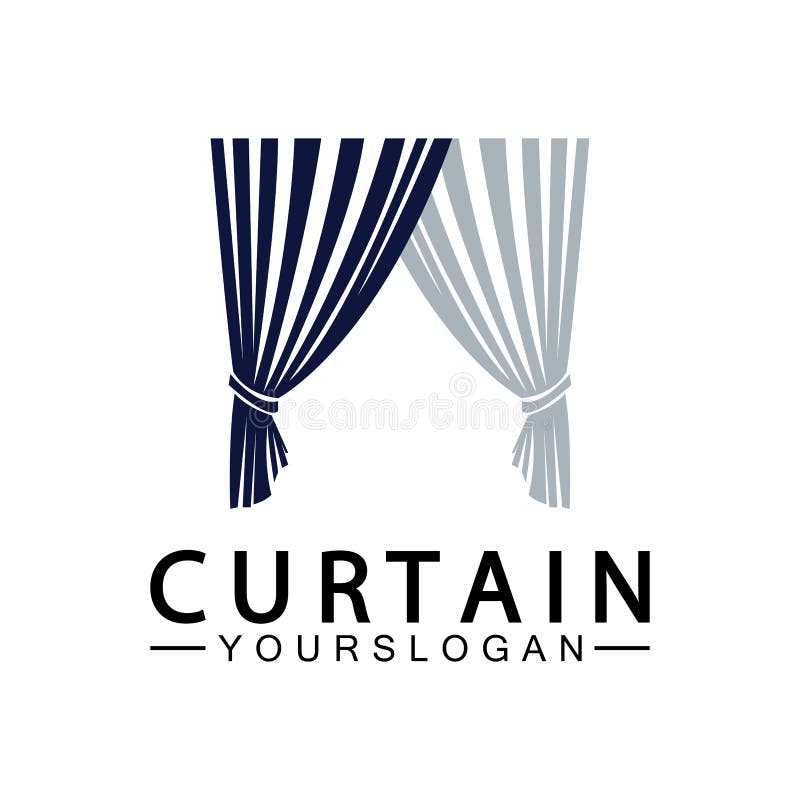 Curtain Logo Vector Illustration Design Template Stock Vector ...