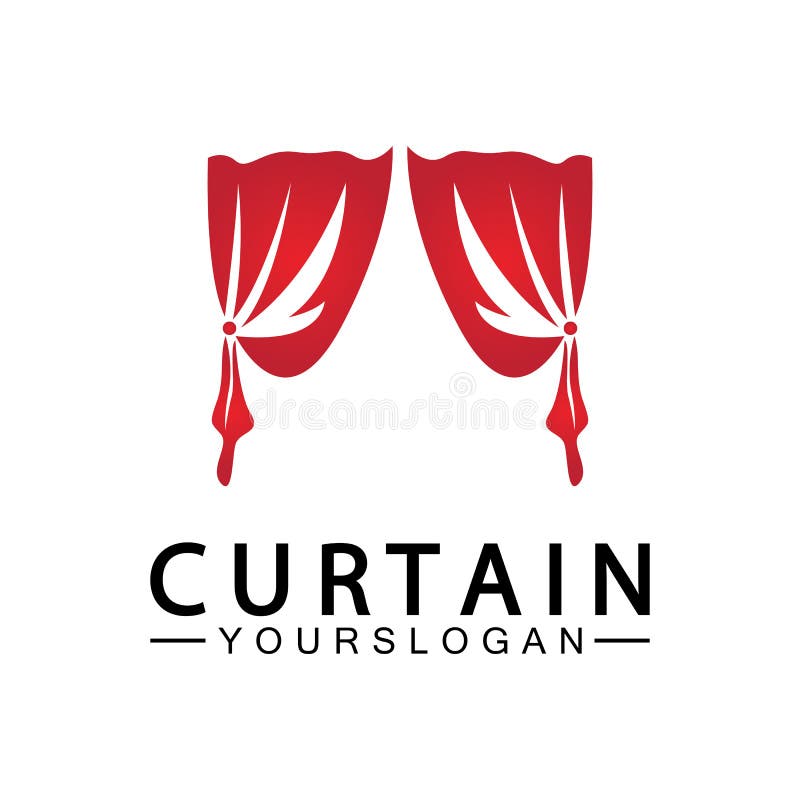 Curtain Logo Vector Illustration Design Template Stock Vector ...