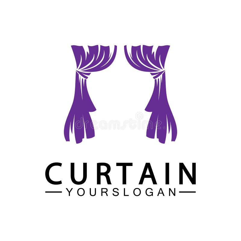 Curtain Logo Vector Illustration Design Template Stock Vector ...