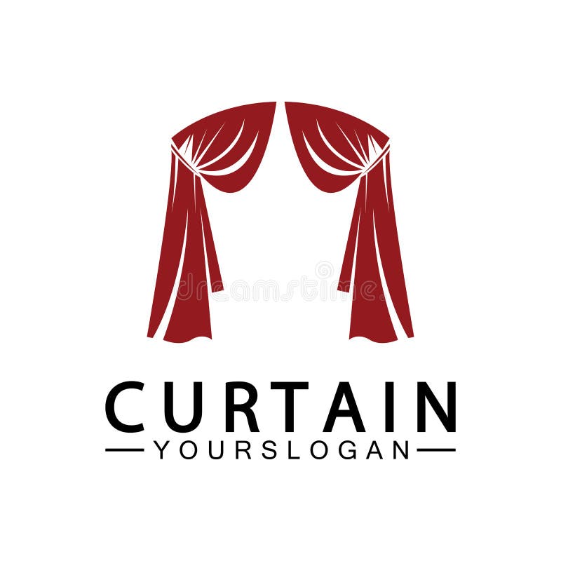 Curtain Logo Vector Illustration Design Template Stock Vector ...