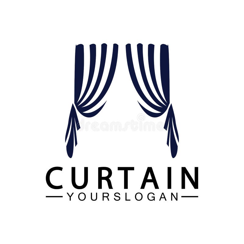 Curtain Logo Vector Illustration Design Template Stock Vector ...